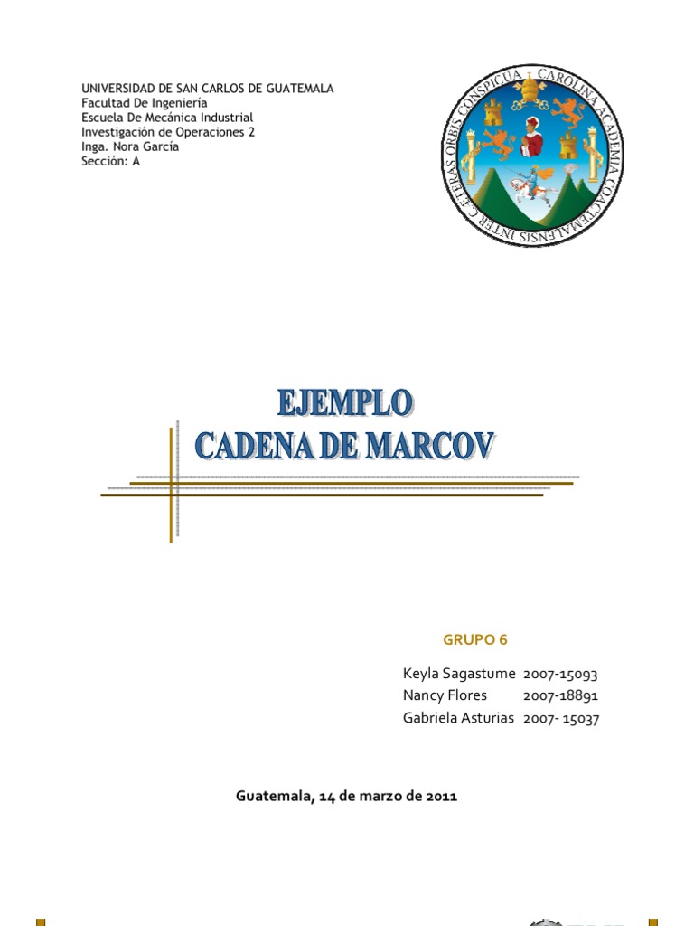 CADENAS MARCOV Completo | PDF | Cadena Markov | Probabilidad