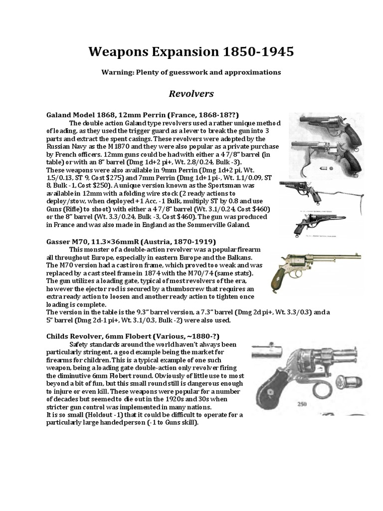 Weird Guns For GURPS 1 | PDF | Revolver | Magazine (Firearms)
