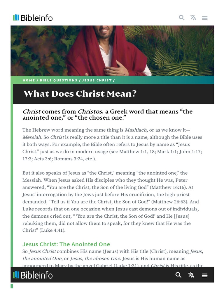 Bibleinfo What Does Christ Mean | PDF | Messiah | Gospel Of Matthew