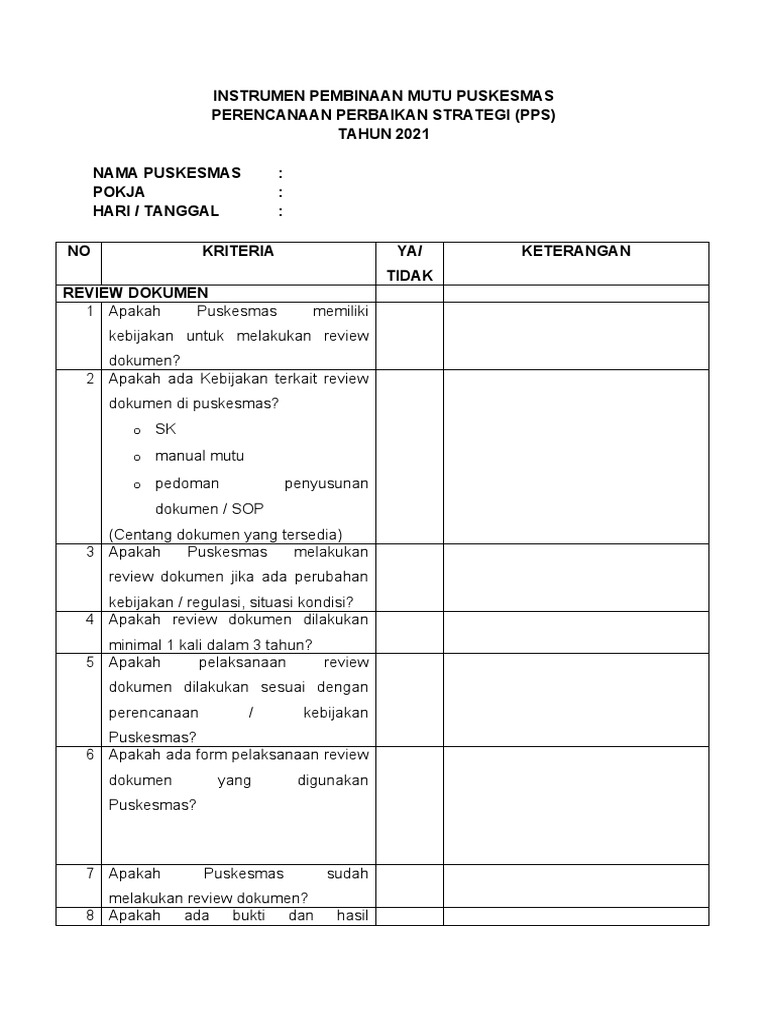 Fix Instrumen Pembinaan Mutu PPS | PDF