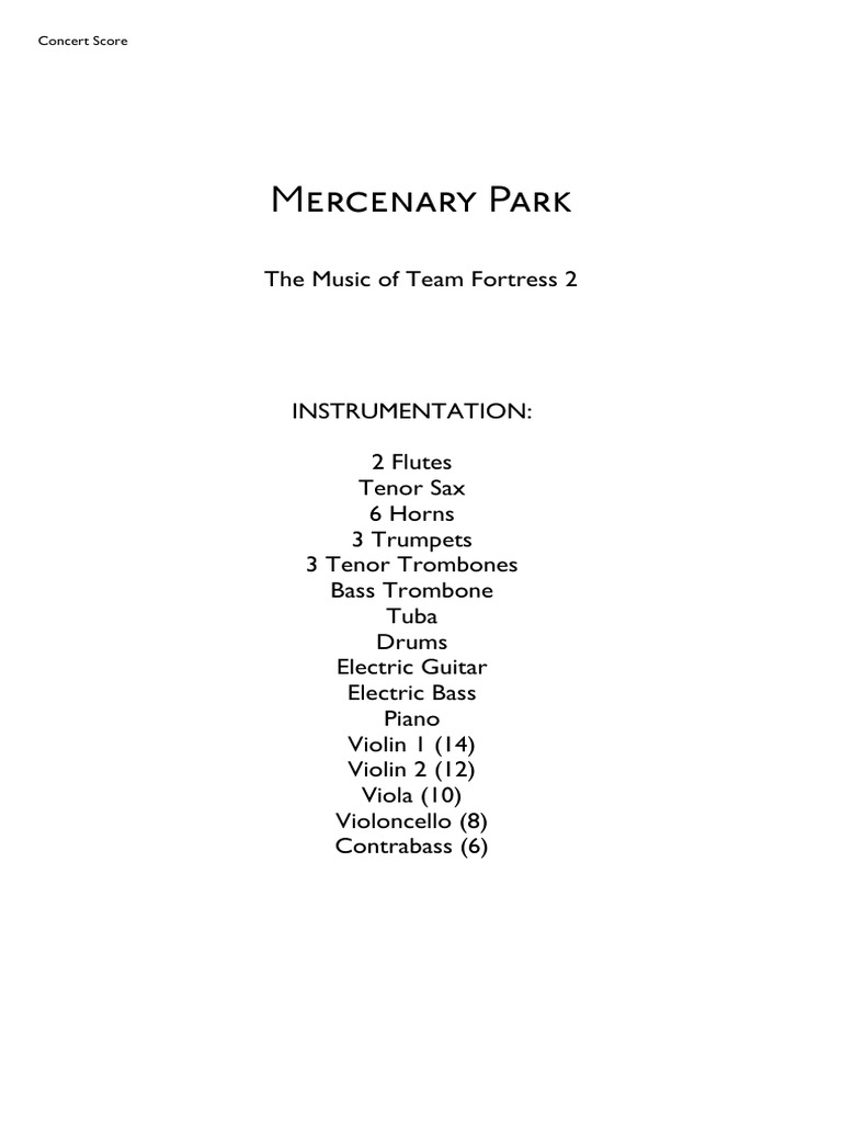 Mercenary - Park - Score and Parts | PDF | Musical Compositions | Music ...