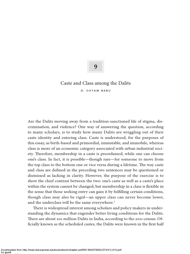 Caste and Class Among Dalits | PDF | Dalit | Caste