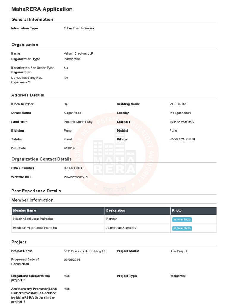 Maharera Application: General Information | PDF | Apartment | Basement
