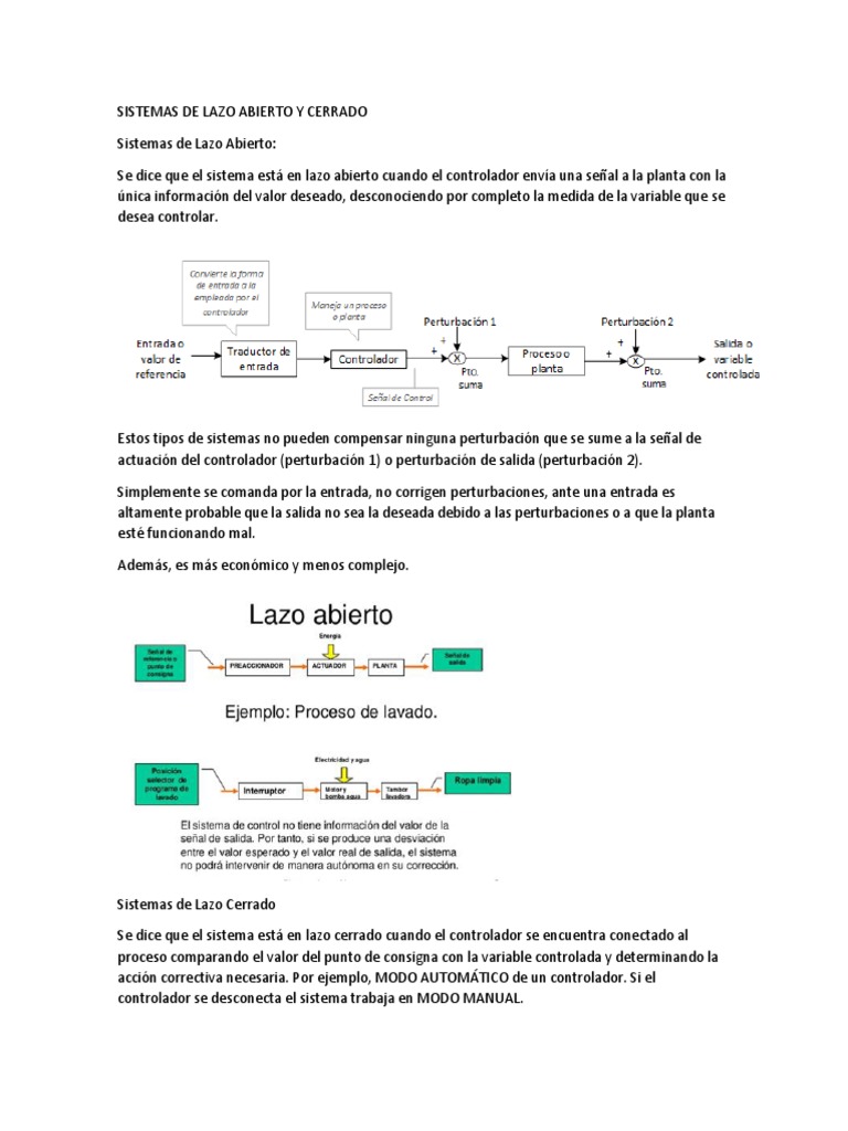 Lazo Abierto Lazo Cerrado | PDF | Realimentación | Sistema de control