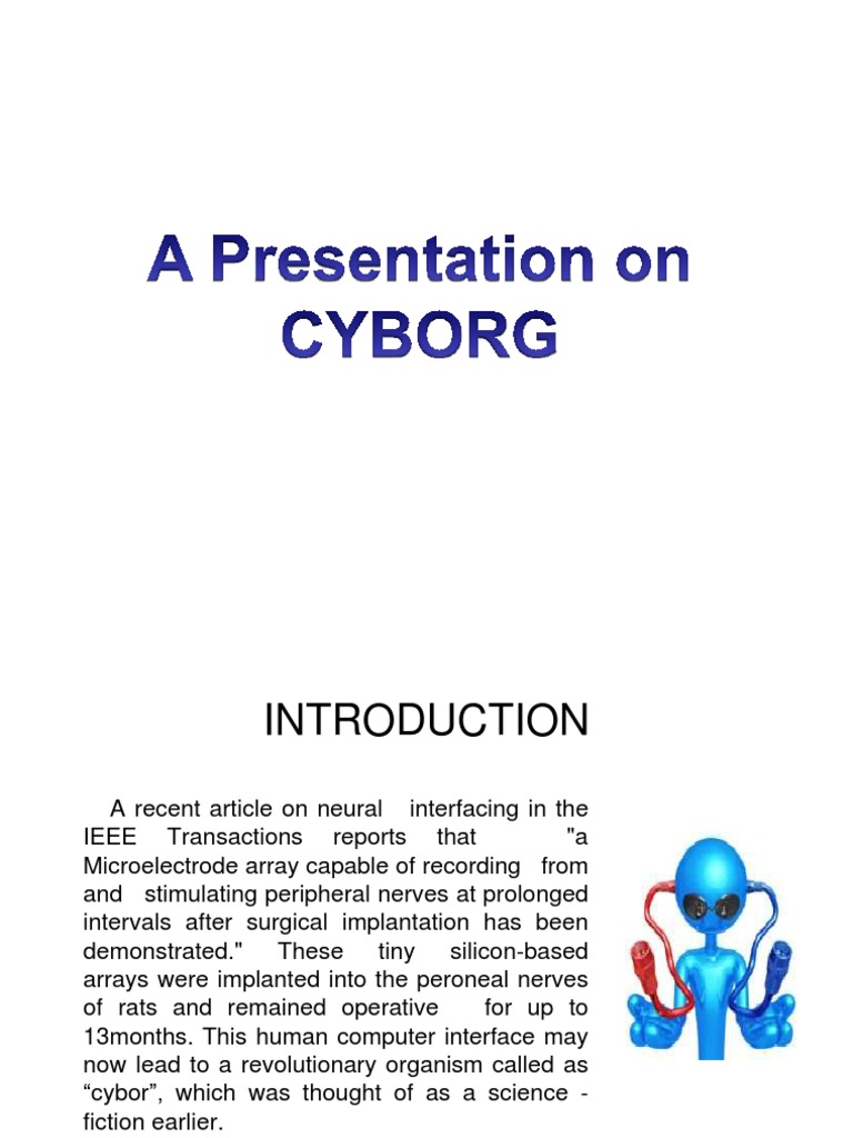 Cyborgs: The Future of Human-Machine Integration | PDF | Cyborg ...