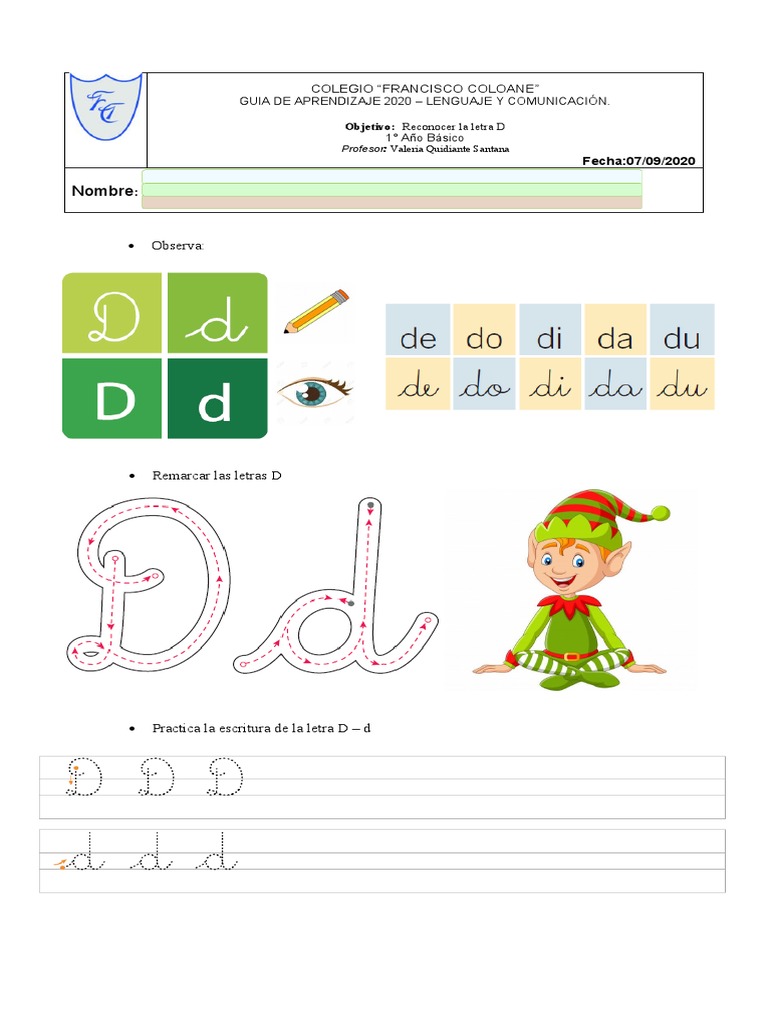 Guia Letra D | PDF