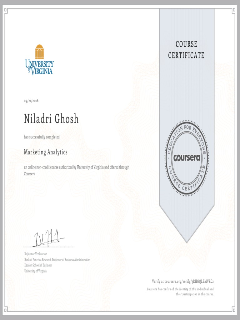 Certificat COURSERA | Download Free PDF | Business | Computing And ...