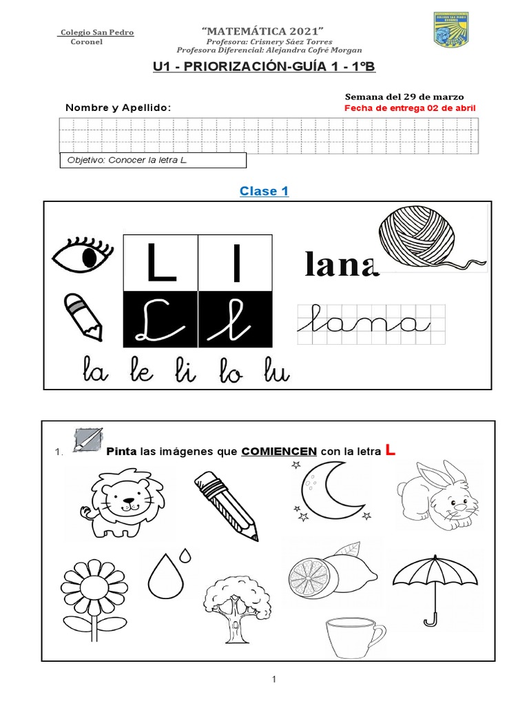 Learning the Letter L through Activities and Exercises | PDF
