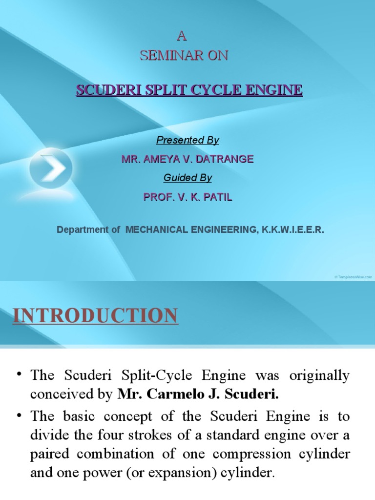 Scuderi Split Cycle Engine | PDF | Internal Combustion Engine | Engines