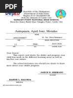 Letter For Culminating Activity | PDF