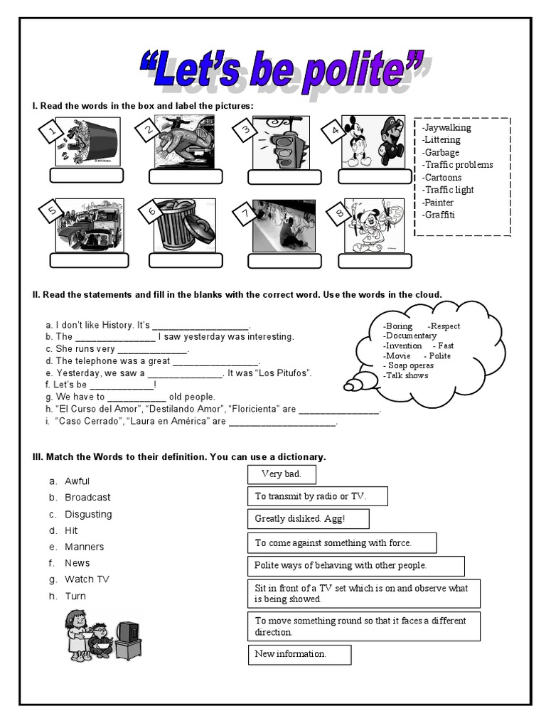 Worksheet Lets Be Polite | PDF