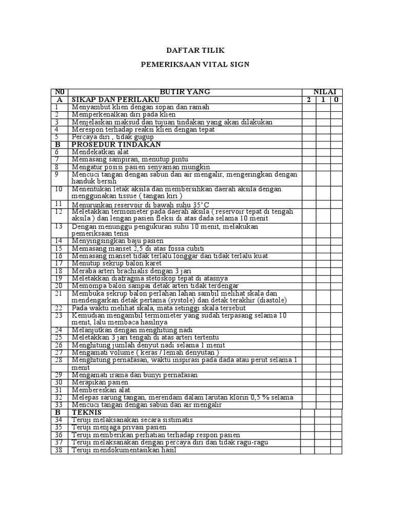 Daftar Tilik TTV | PDF | Griya & Taman | Kesehatan Holistik