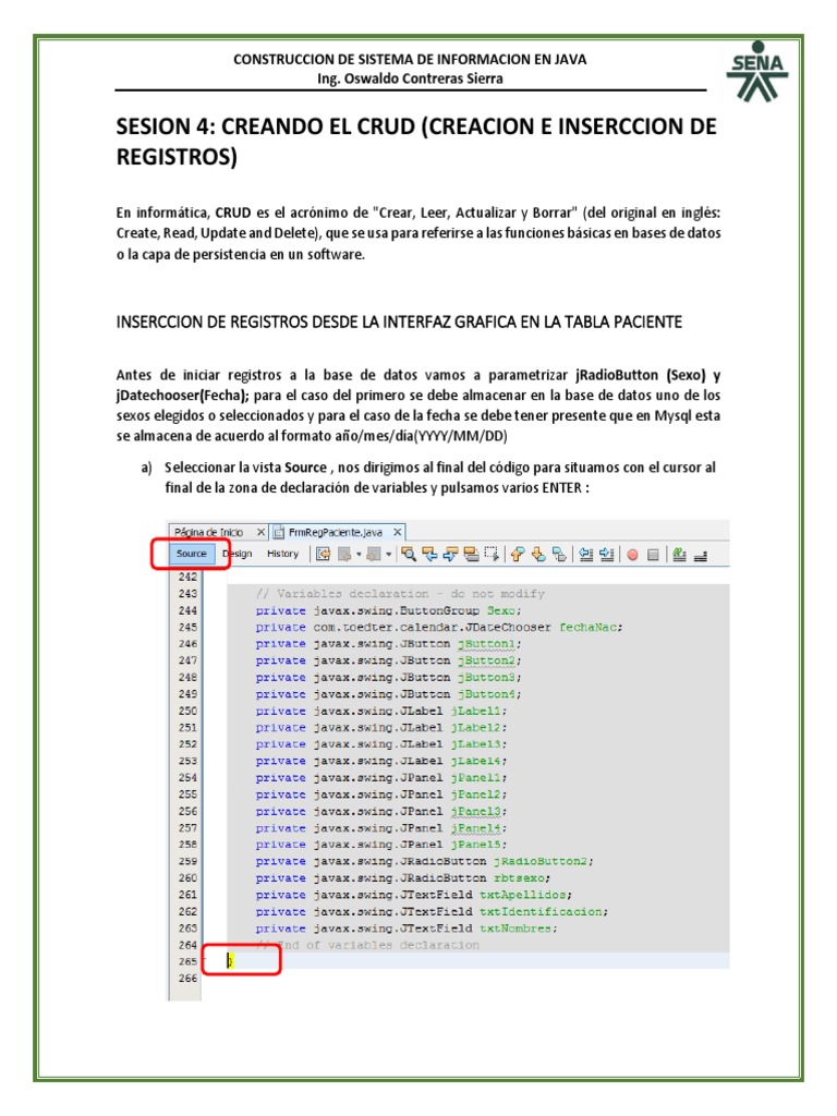 Creación de CRUD en Java | PDF | Java (lenguaje de programación ...