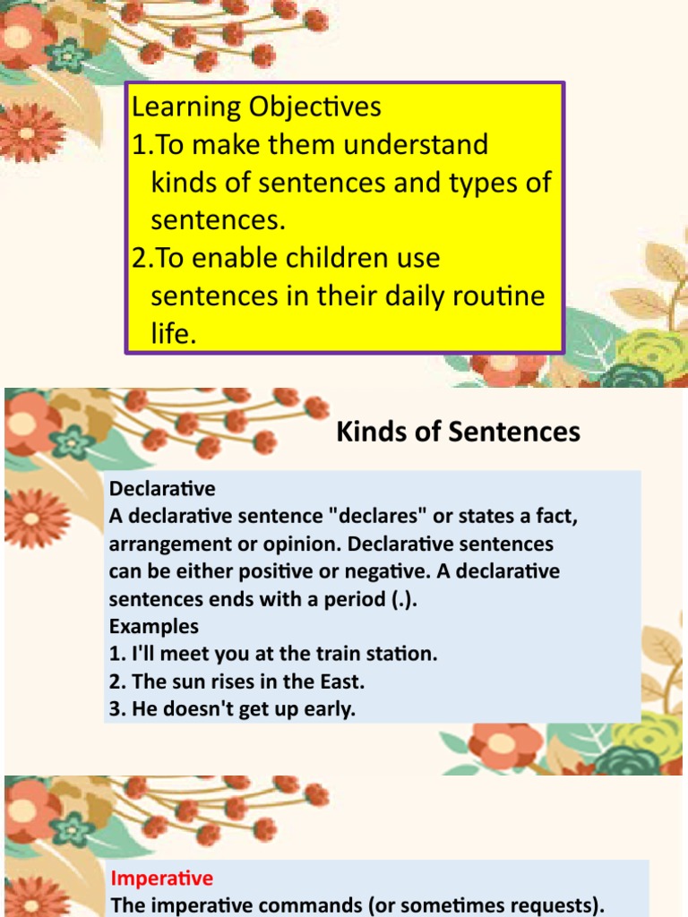 Types of Sentences | PDF | Sentence (Linguistics) | Linguistic Typology