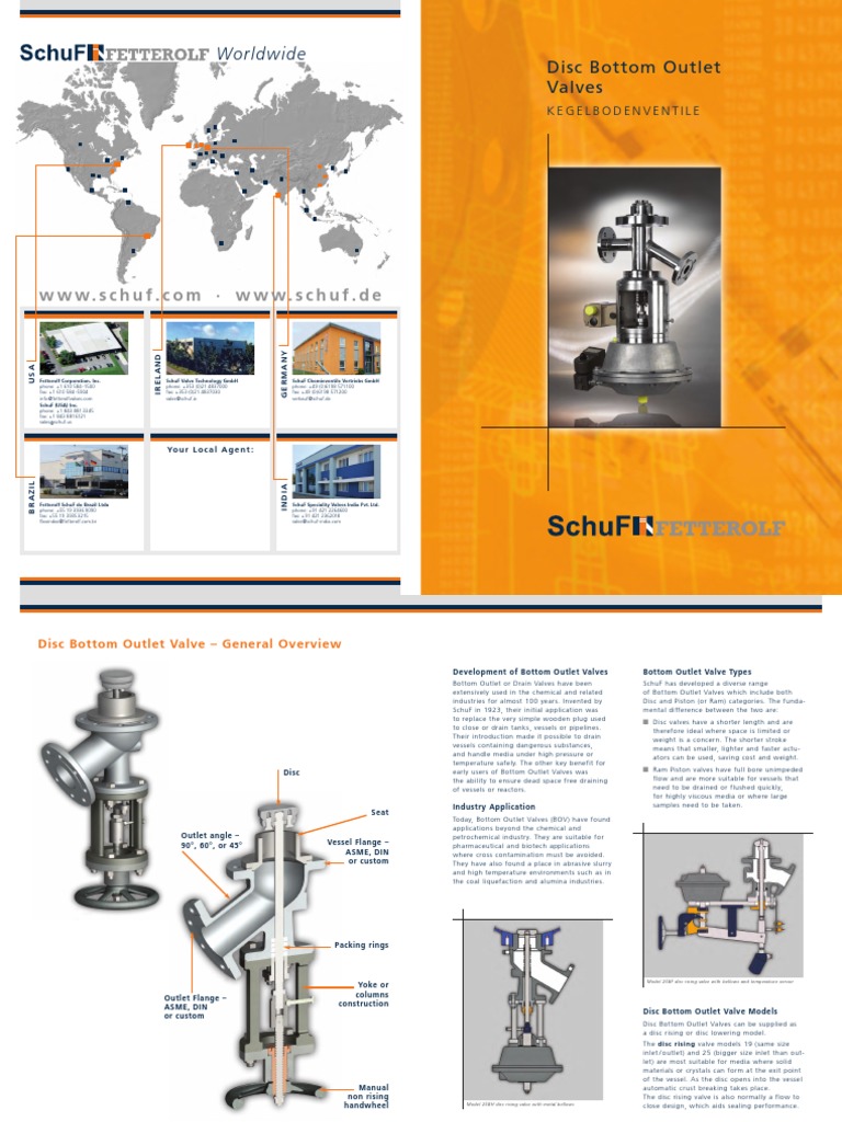 Worldwide: Disc Bottom Outlet Valves | PDF | Valve | Stainless Steel