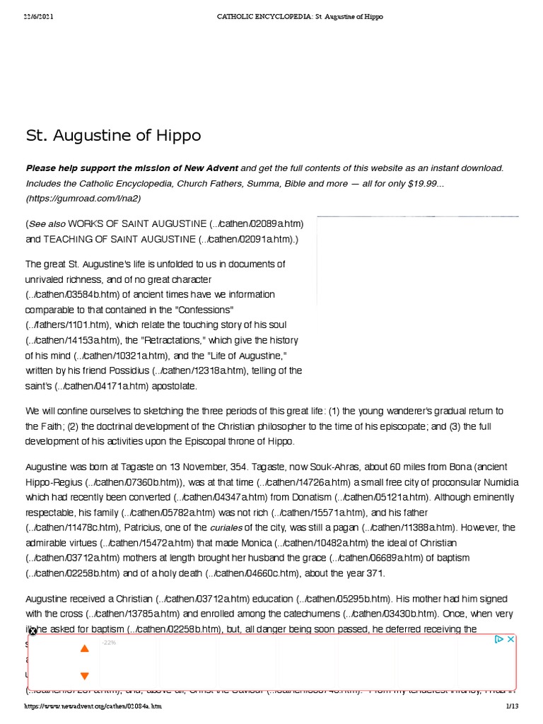 St. Augustine of Hippo: A Brief Biography | PDF | Augustine Of Hippo ...