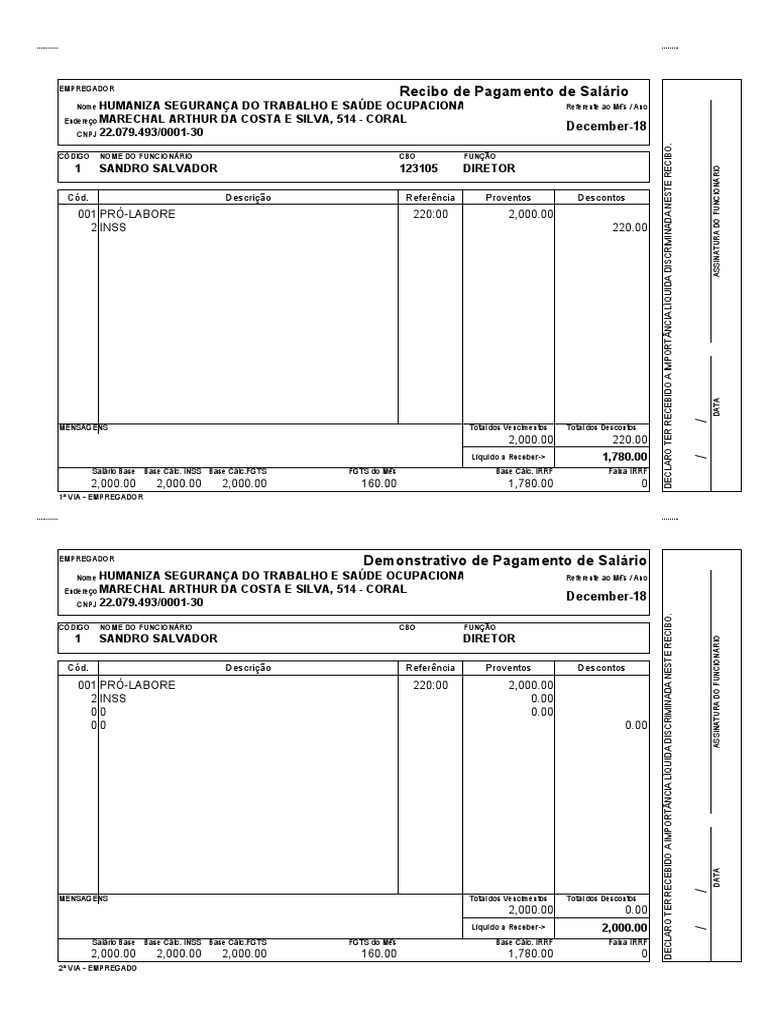 Modelo Holerite 02 | PDF | Business | Negócios (geral)