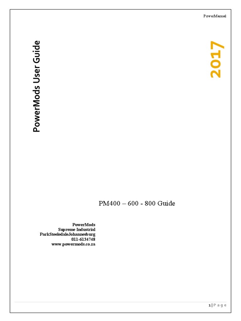 Pm400 - 600 - 800 Guide: Powermods Supreme Industrial ...