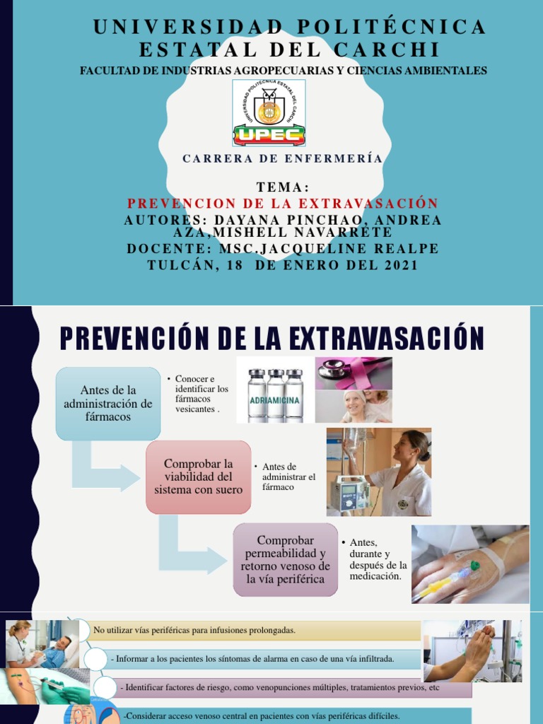 Prevención de Extravasación en Enfermería | PDF | Ciencias de la Salud ...