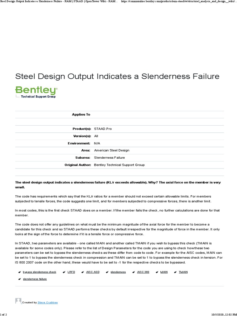 Slenderness Failure Staad | PDF | Science | Science And Technology