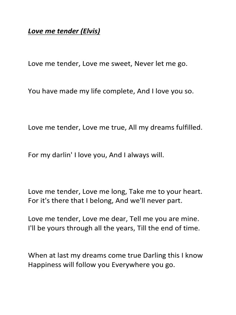 Love Me Tender | PDF