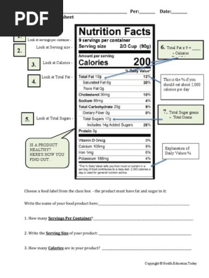 Printable Food Label Worksheets 50 Nutrition Label Worksheet Answers