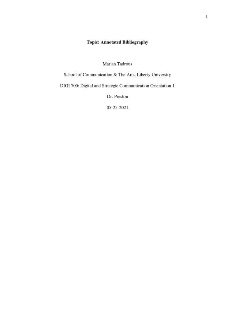 APA7 Annotated Bibliography | PDF | Strategic Communication | Social Media