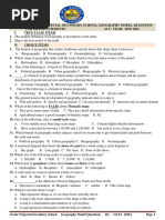 Remedial Geography Model Exam-1 | PDF | Geography | Nature