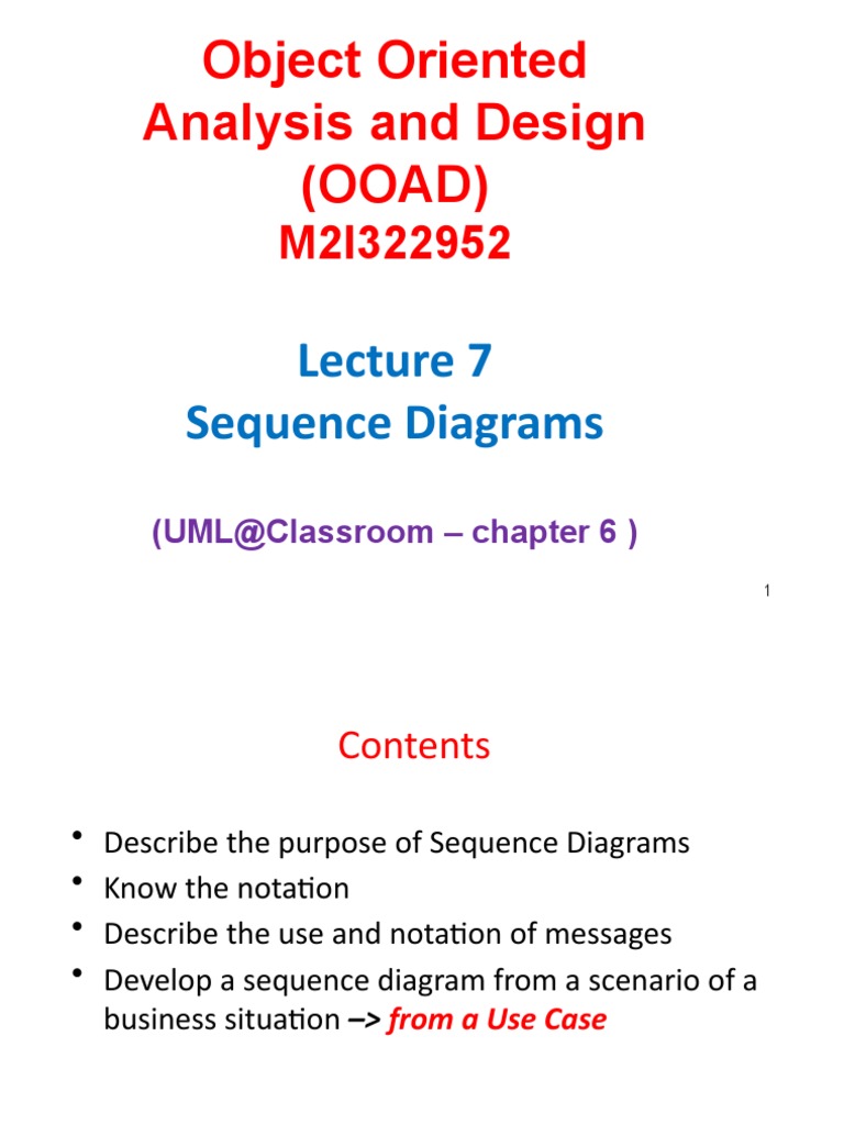 Sequence Diagrams in OOAD Explained | PDF | Use Case | Control Flow