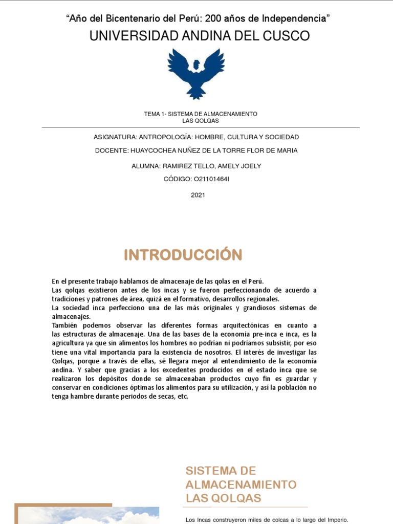 Almacenamiento Inca: Las Qolqas | PDF | Imperio Inca | Science
