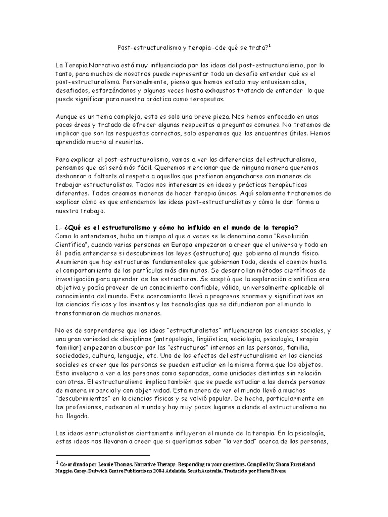 MR5 Estructuralismo y Postestructuralismo | PDF | Vida | Antropología