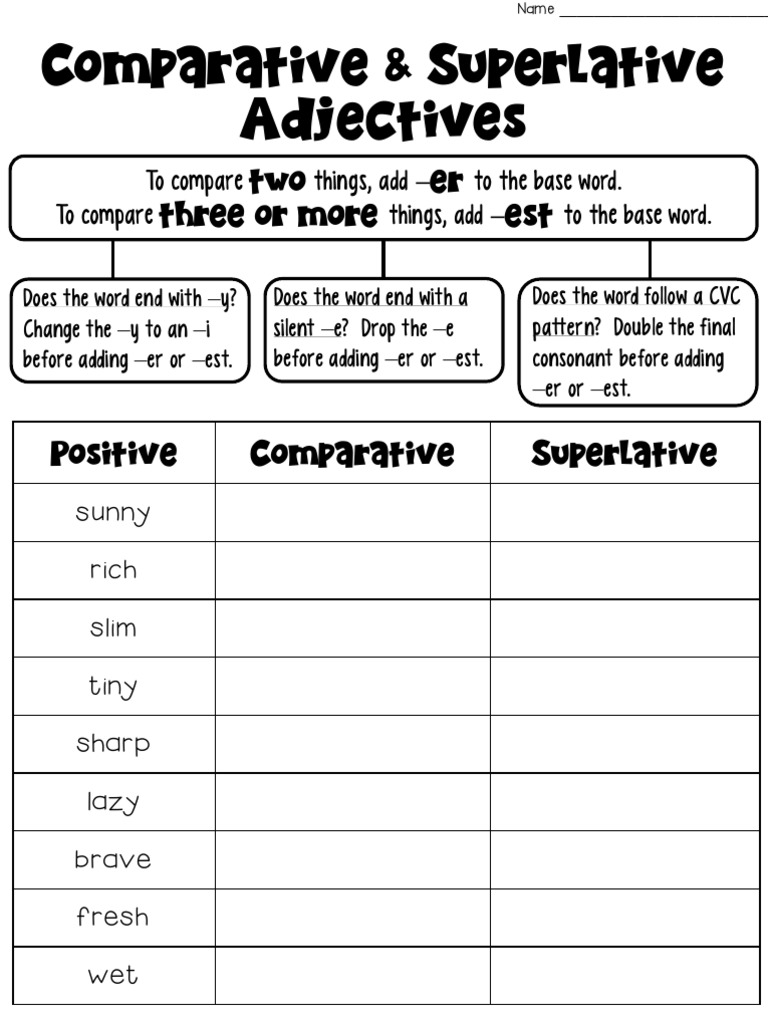 Comparative & Superlative Adjectives | PDF | Adjective | Neptune