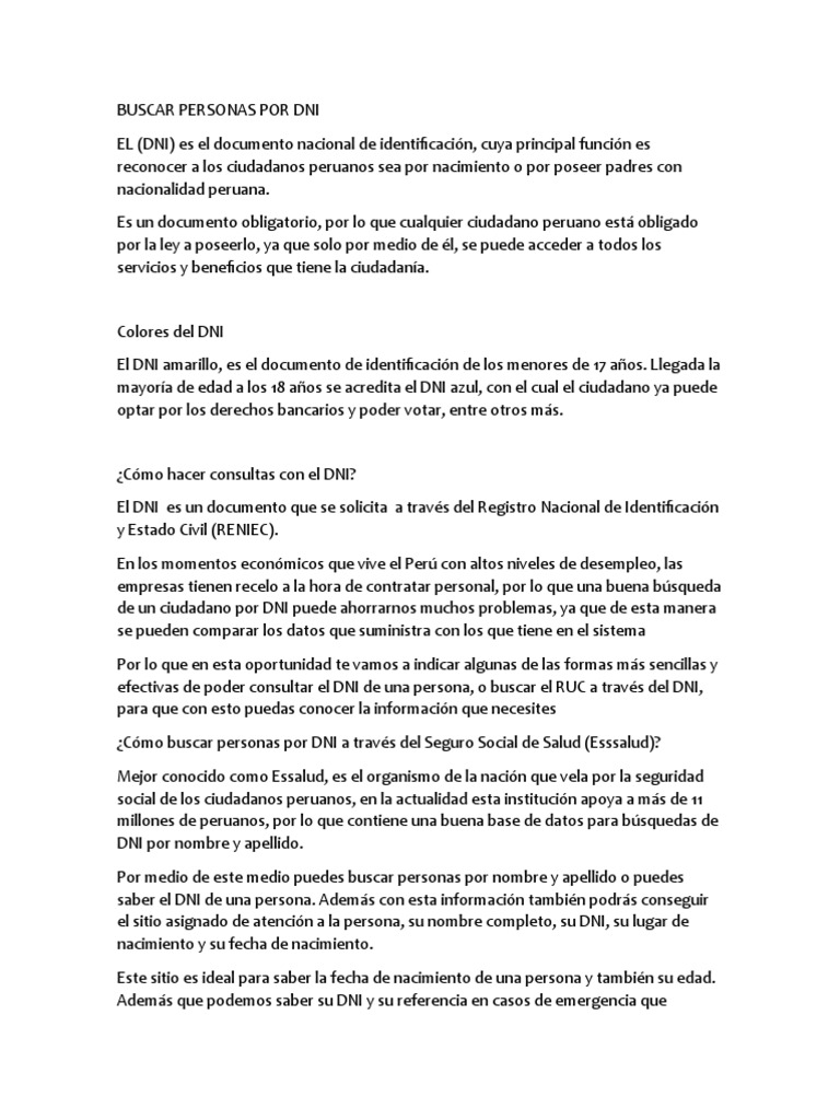 Guía completa para buscar datos de una persona a través de su Documento ...