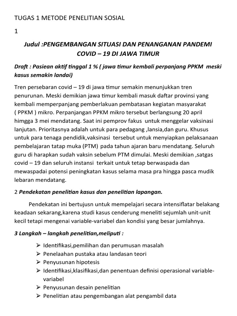 Tugas 1 Metode Penelitian Sosial | PDF | Sains & Matematika