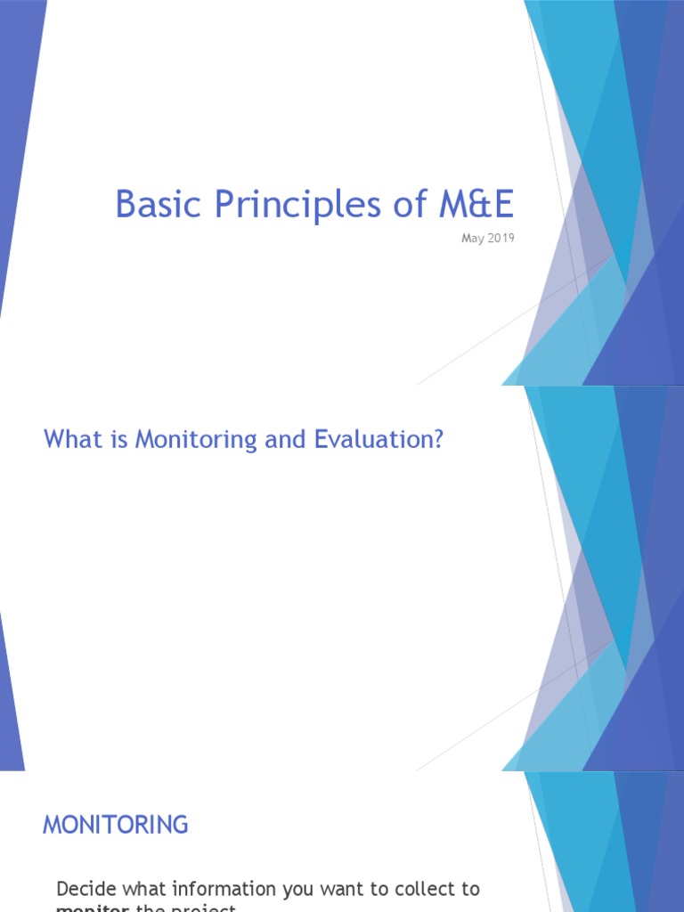 Basic Principles of M&E | PDF | Data Quality | Evaluation