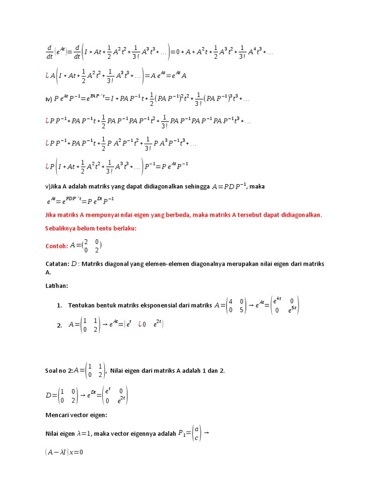 Eksponensial MAtriks | PDF | Metode & Bahan Ajar