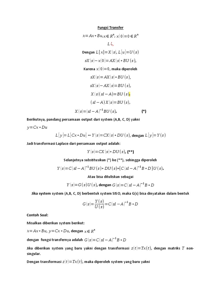 Transfer Fungsi dan Realisasi | PDF