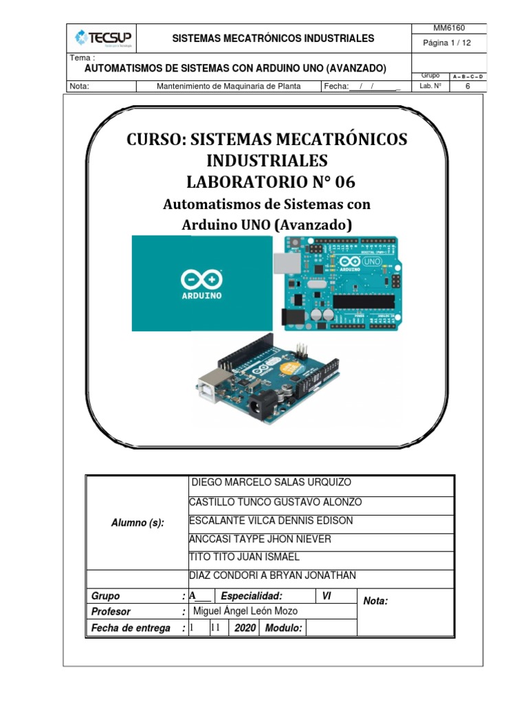 Automatismos Con Arduino Avanzado - 2020.1 C3 6A MECATRONICA | PDF ...