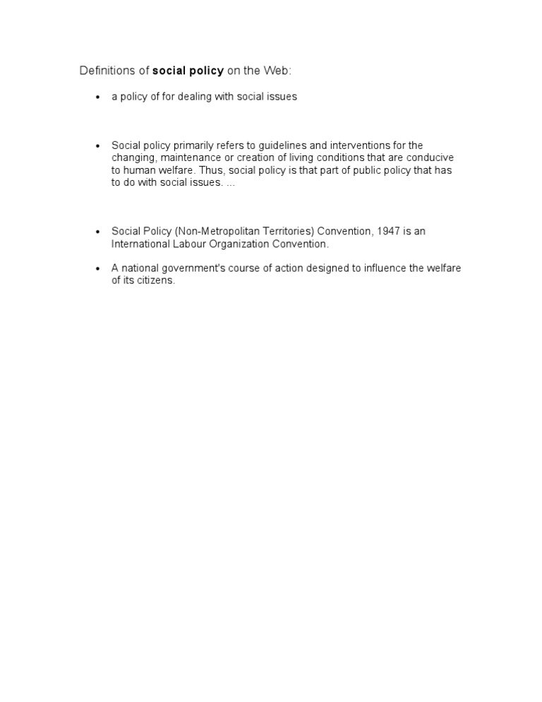 Defining Social Policy Concepts | PDF | Politics