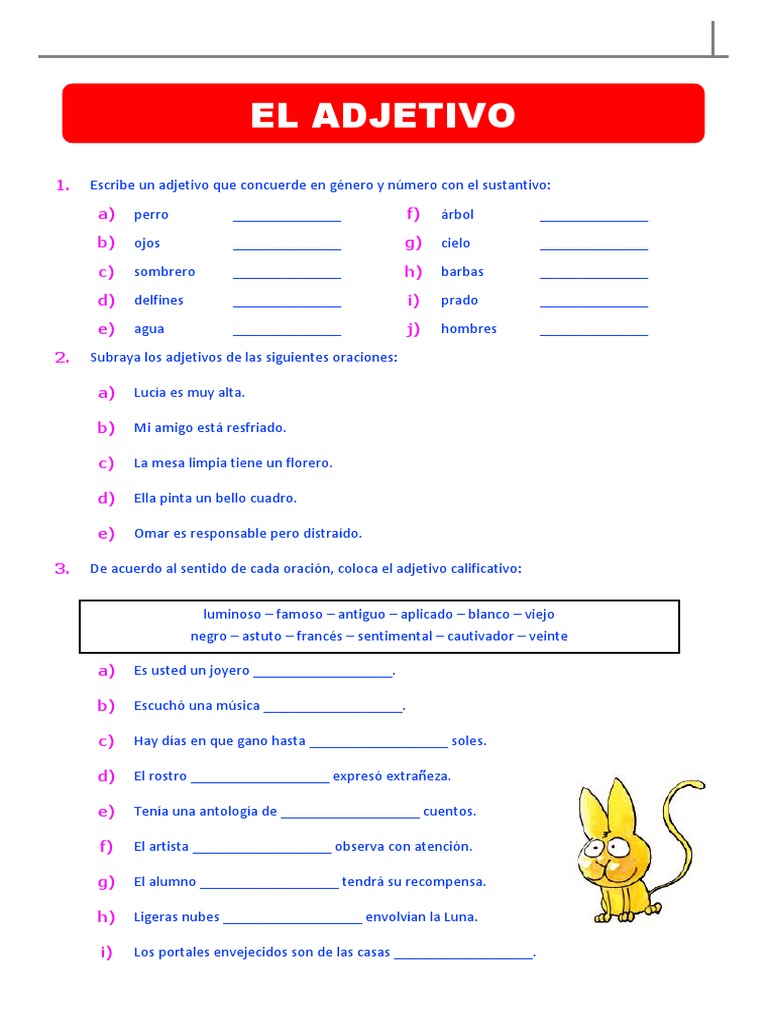 PR Ctica 10 - Adjetivo | PDF | Idiomas