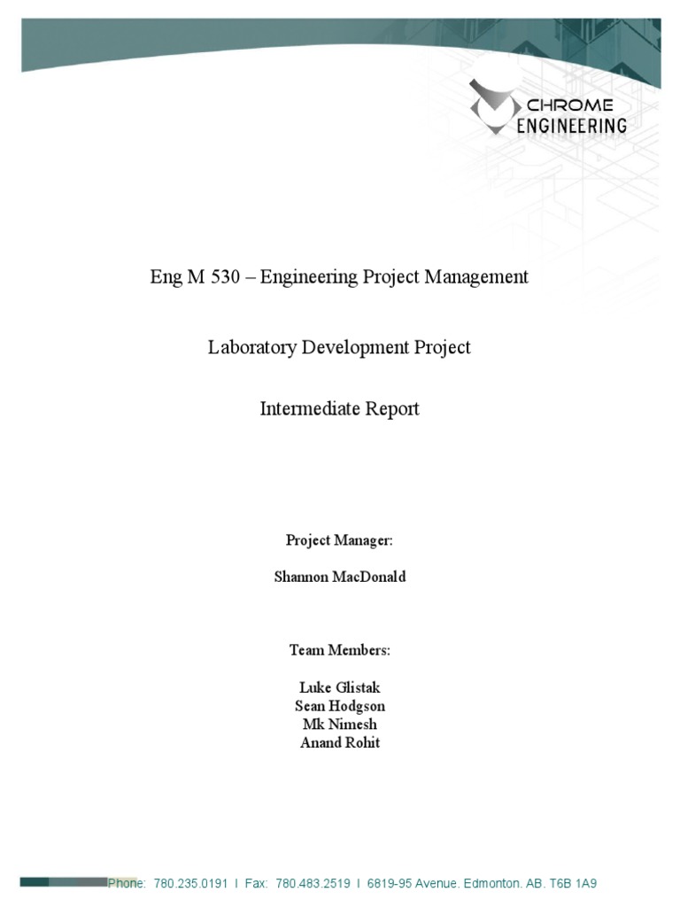 Engineering Project Management Report | PDF | Technology & Engineering