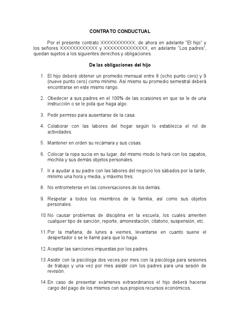 Contrato Conductual | PDF