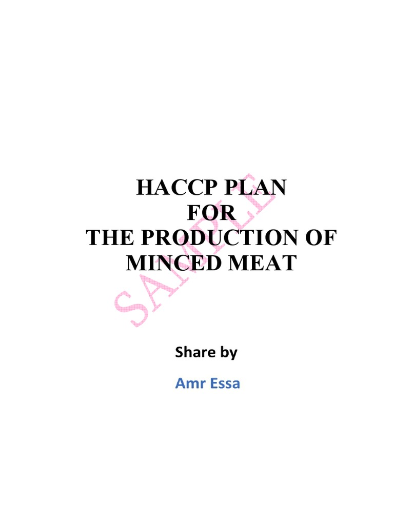 HACCP Plan For Minced Meat | PDF | Thermometer | Meat