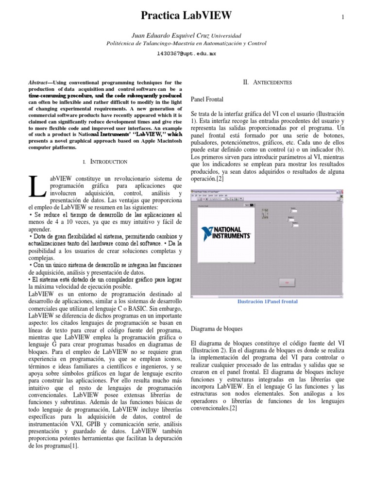PDF - Práctica LabVIEW Esquivel | PDF | Lenguaje de programación | Programa de computadora