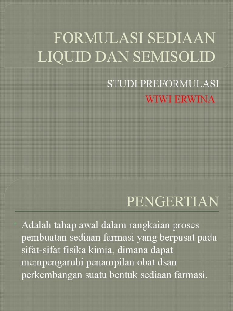 Studi Preformulasi | PDF
