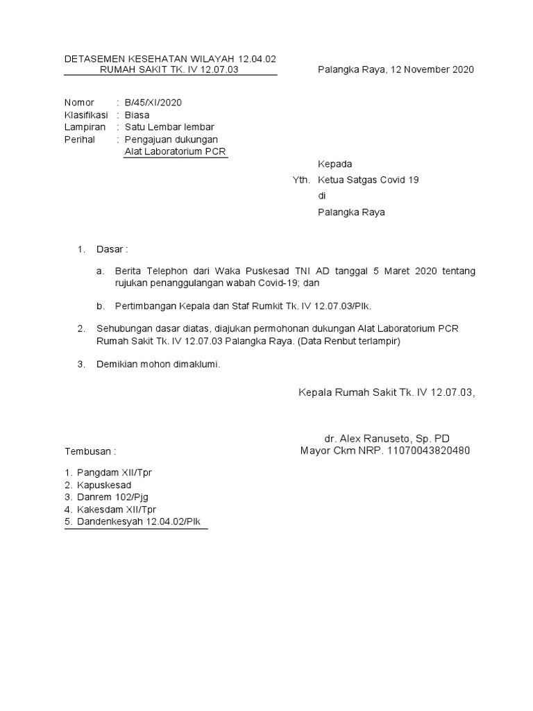 Surat Pengajuan PCR | PDF | Scientific Techniques | Laboratory Equipment