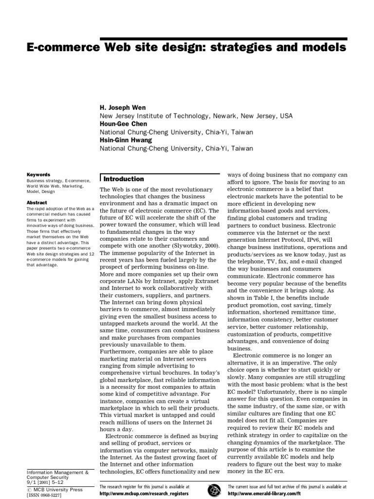 E Commerce, Website Design | PDF | E Commerce | Internet