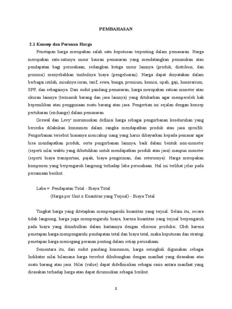 Materi Strategi Penetapan Harga | PDF