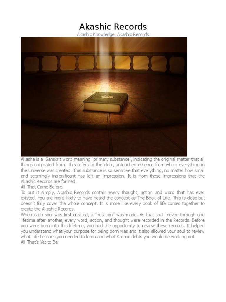 Akashic Knowledge Akashic Records | Download Free PDF | Soul | Concept