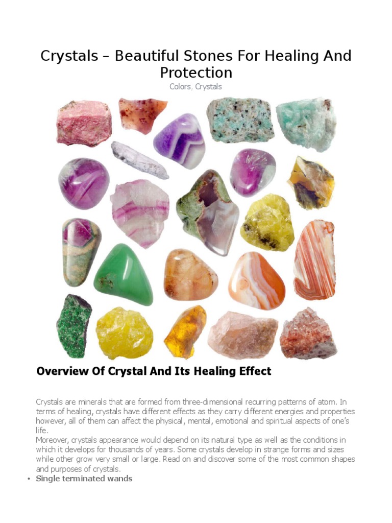 Crystals Beautiful Stones For Healing and Protection | PDF | Crystal ...